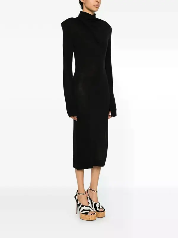 Attico Roll-neck Wool Dress