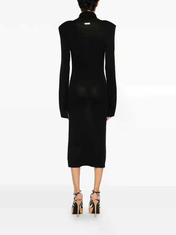 Attico Roll-neck Wool Dress