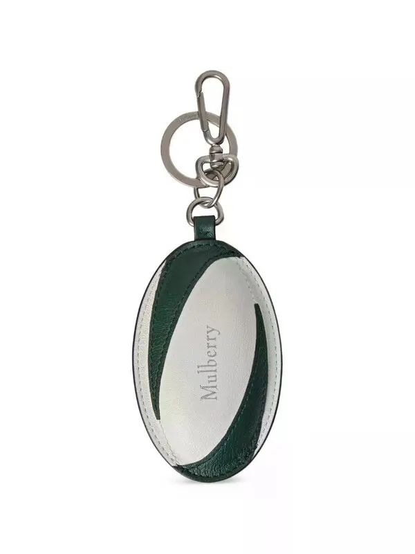 Mulberry Rugby-ball-design Keyring - Green