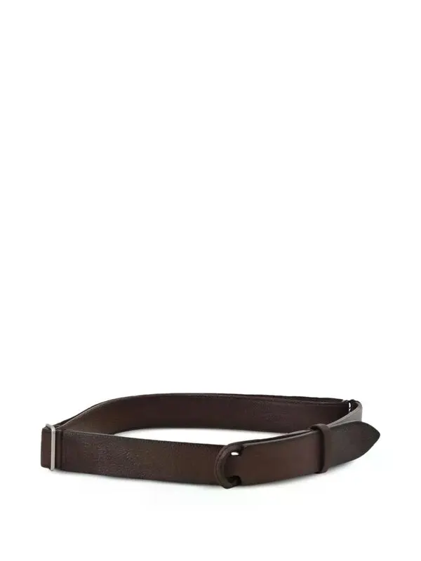 ORTIGNI Leather Loop-buckle Belt - Brown
