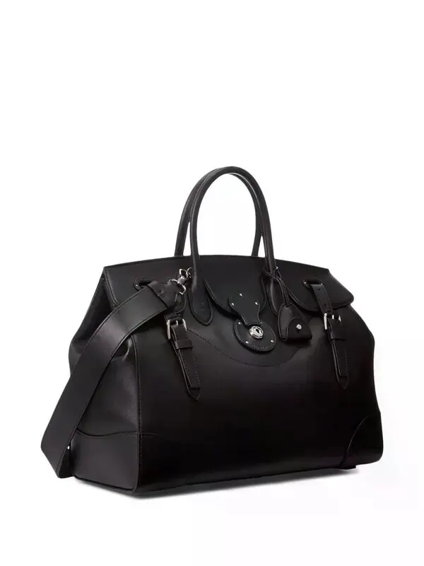 Ralph Lauren Leather Satchel With Buckle Detail - Black