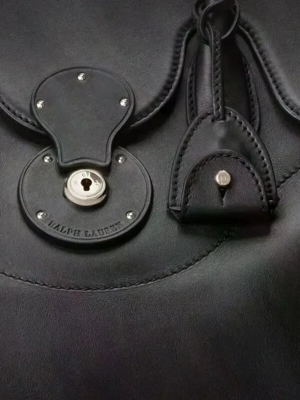 Ralph Lauren Leather Satchel With Buckle Detail - Black