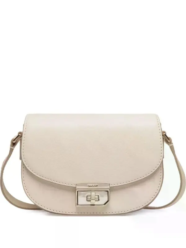Bally Embossed Leather Clasp Bag - White
