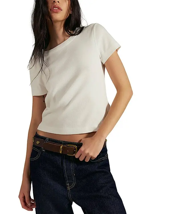 Free People We The Free Atlas Crewneck Tee - Clean Ivory