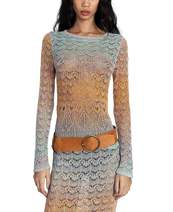 Anna Sui Ombre Space Dye Crochet Top - Sunset