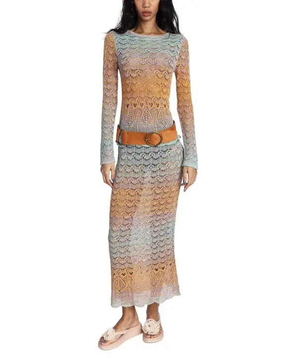 Anna Sui Ombre Space Dye Crochet Top - Sunset
