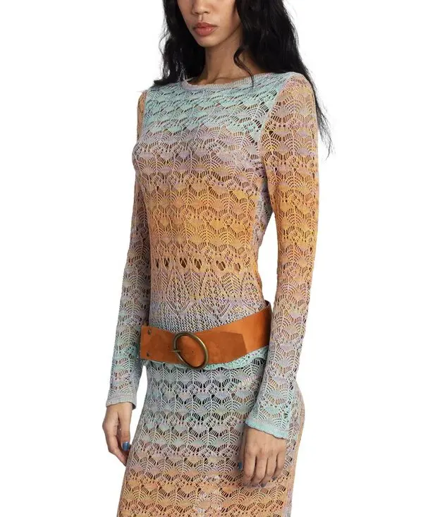 Anna Sui Ombre Space Dye Crochet Top - Sunset