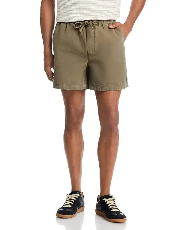 FRAME Regular Fit Canvas Shorts - Military Khaki
