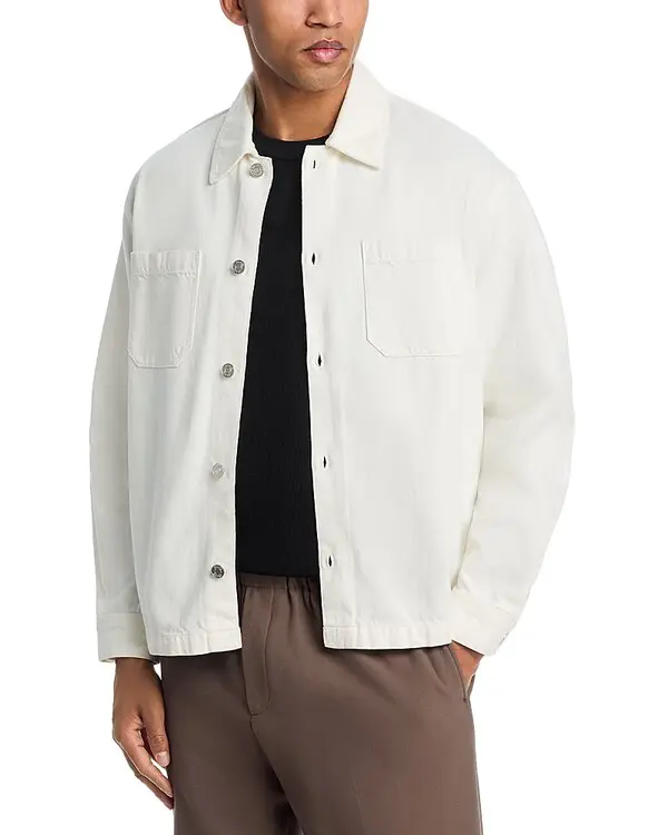 FRAME Regular Fit Linen Blend Shirt Jacket - Natural