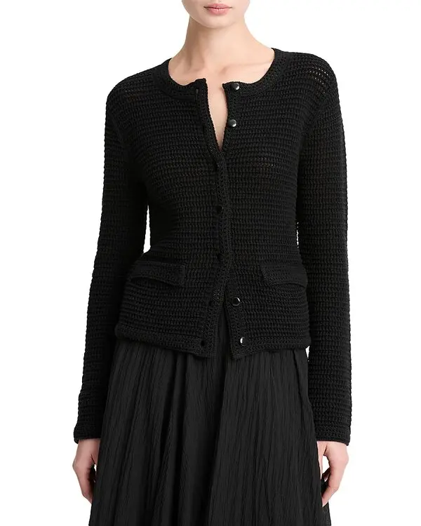 Vince Crochet Cardigan Jacket - Black