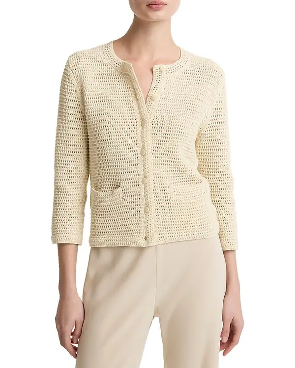 Vince Crochet Cardigan Jacket - Natural