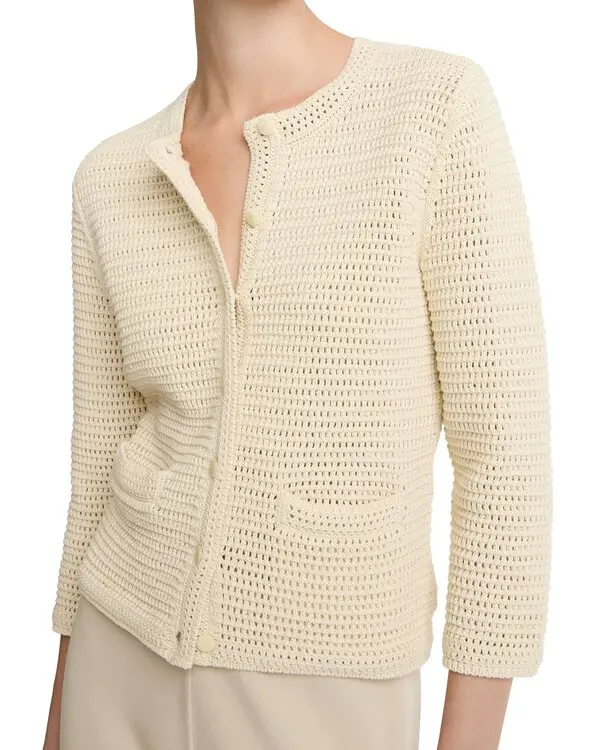 Vince Crochet Cardigan Jacket - Natural