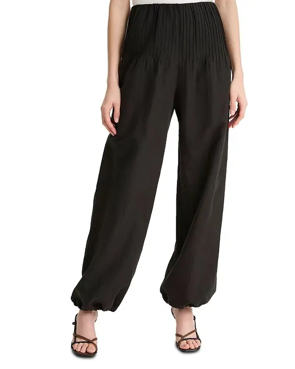 Vince High-waisted Pintuck Pants - Black