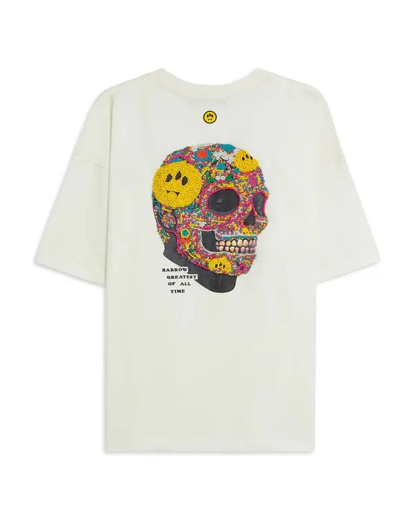 BARROW Skull Bead Graphic T-shirt - Coconut