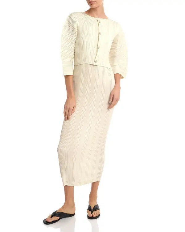 Issey Miyake Rib Pleats Cardigan