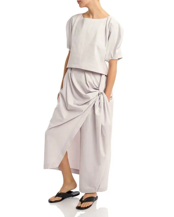 Issey Miyake Gathered Sleeve Top
