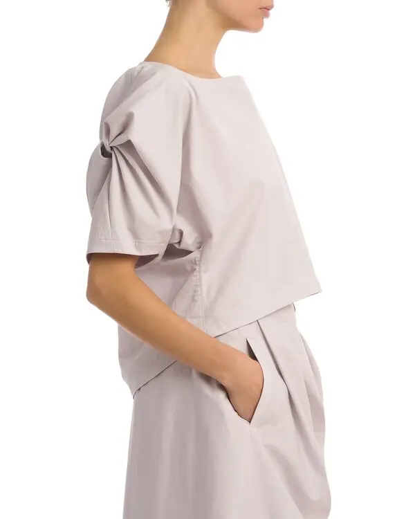 Issey Miyake Gathered Sleeve Top