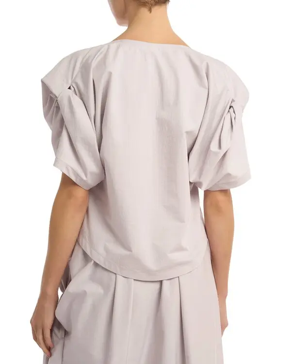 Issey Miyake Gathered Sleeve Top