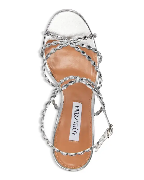 AQUAZZURA Love Struck Strappy High Heel Sandals - Silver