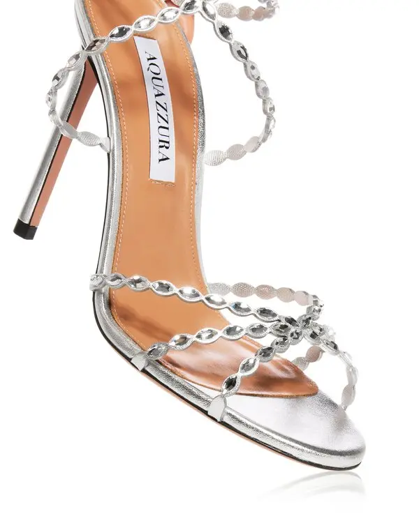 AQUAZZURA Love Struck Strappy High Heel Sandals - Silver