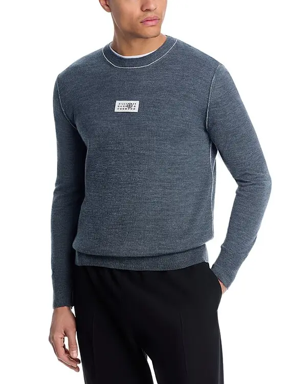 MAISON MARGIELA Crewneck Logo Sweater - Heather Grey