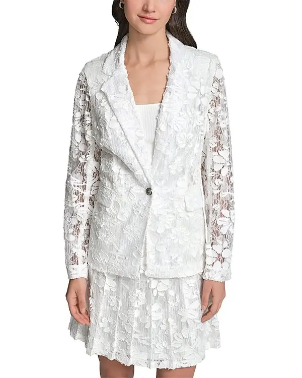 Karl Lagerfeld Paris Lace Blazer - Soft White