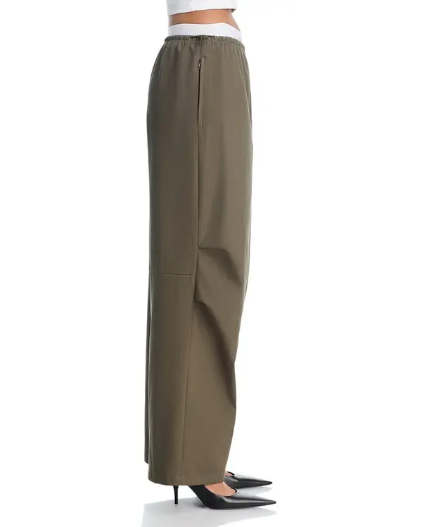 Alexander Wang Mid-rise Logo Elastic Waist Pants