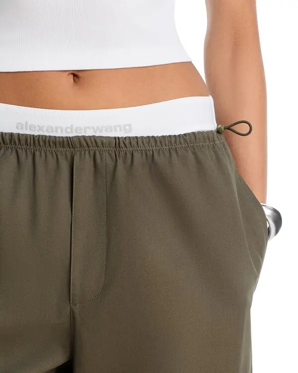 Alexander Wang Mid-rise Logo Elastic Waist Pants