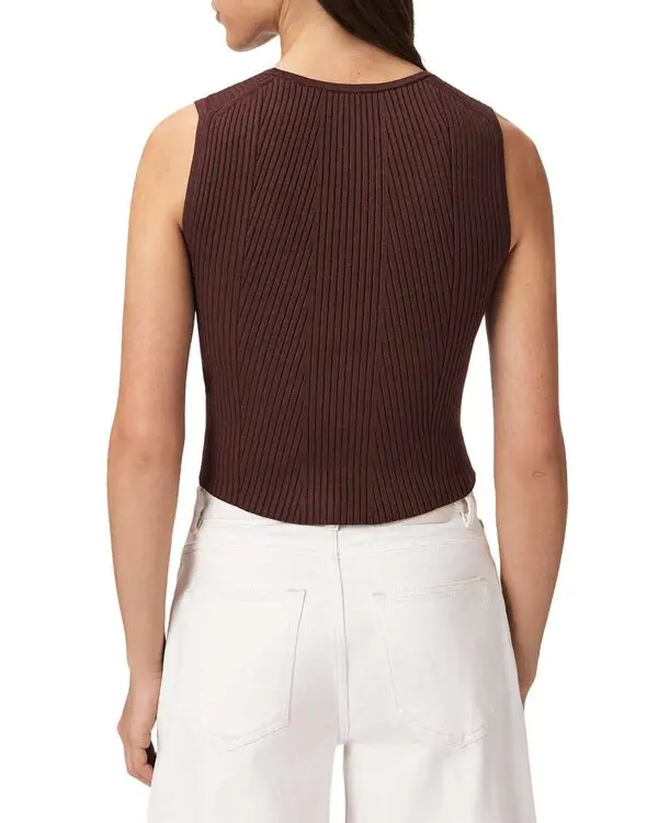 ALLSAINTS Cruz Ribbed Bodice Top - Burnt Umber