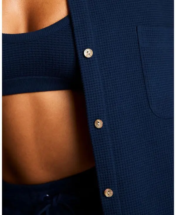 NEGATIVE Waffle Knit Shirt Jacket