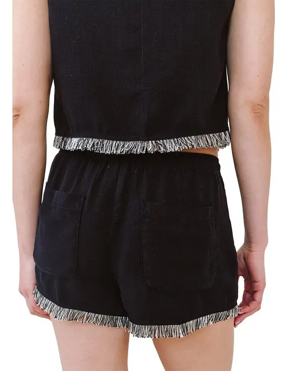 Bella Dahl Elastic Waist Fringe Shorts