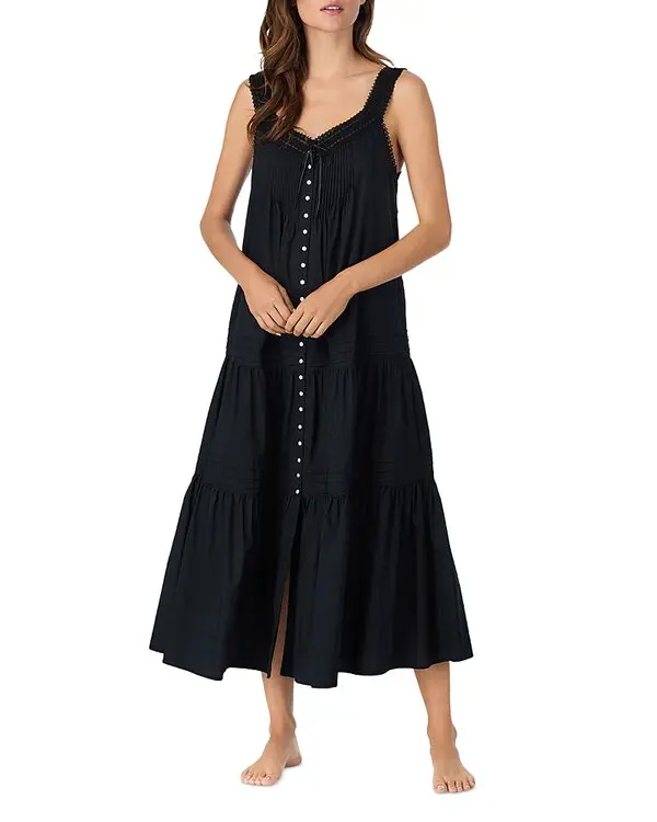 Eileen West Sleeveless Cotton Lawn Modern Gown - Black