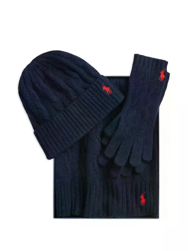 Polo Ralph Lauren Cable-knit Scarf Set - Blue