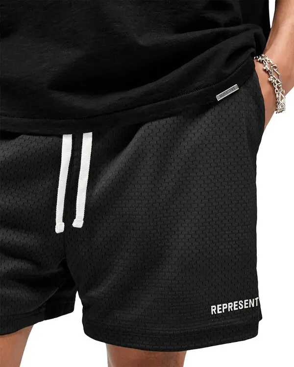 REPRESENT Washed Mesh Relaxed Fit Shorts - Black