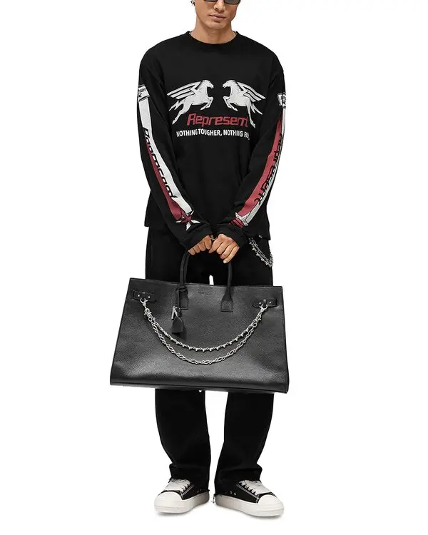 REPRESENT Mesh Pegasus Long Sleeve T Shirt - Jet Black