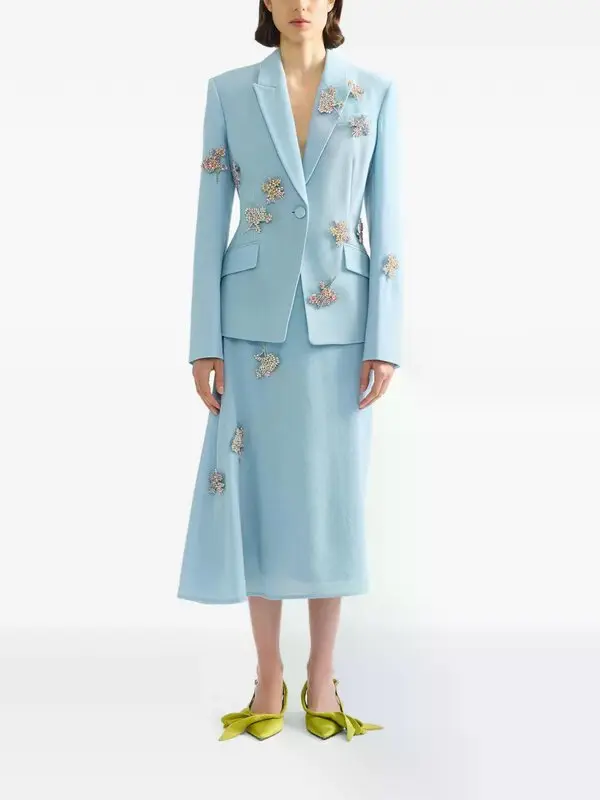Erdem Floral Embellished Single-breasted Blazer