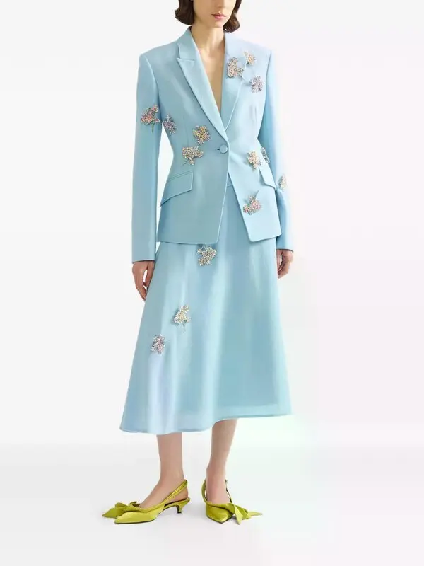 Erdem Floral Embellished Single-breasted Blazer
