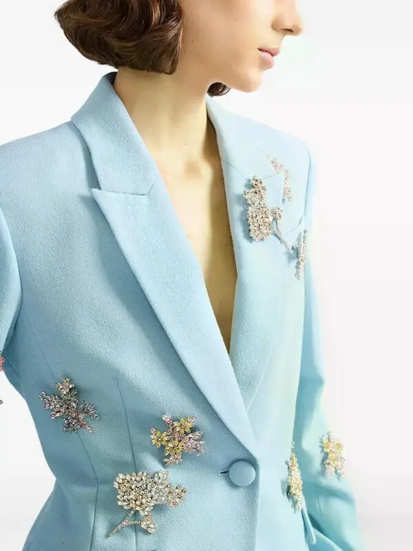 Erdem Floral Embellished Single-breasted Blazer