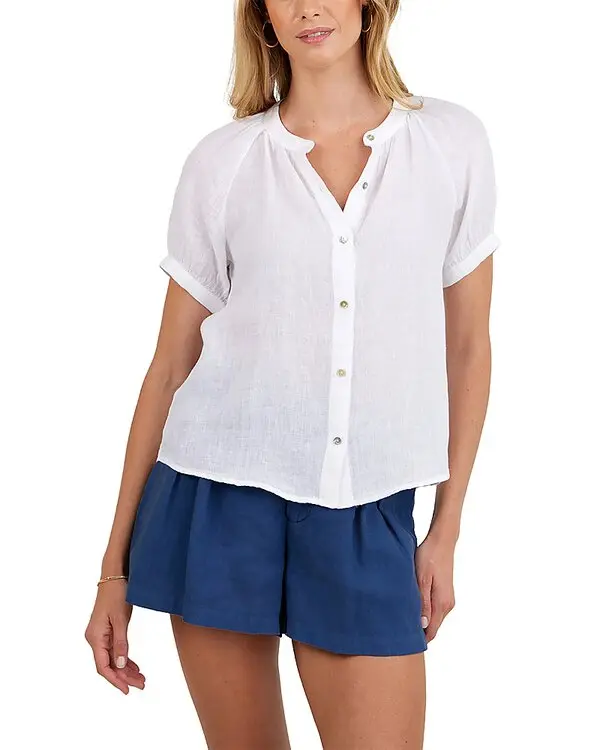 Bella Dahl Short Sleeve Raglan Shirt - White