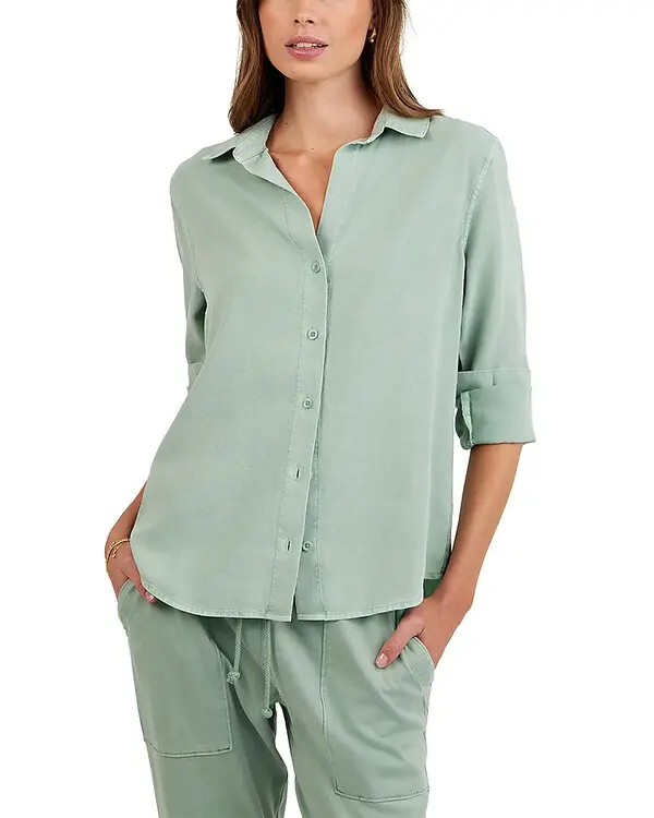 Bella Dahl Classic Button-down Shirt - Oasis Green