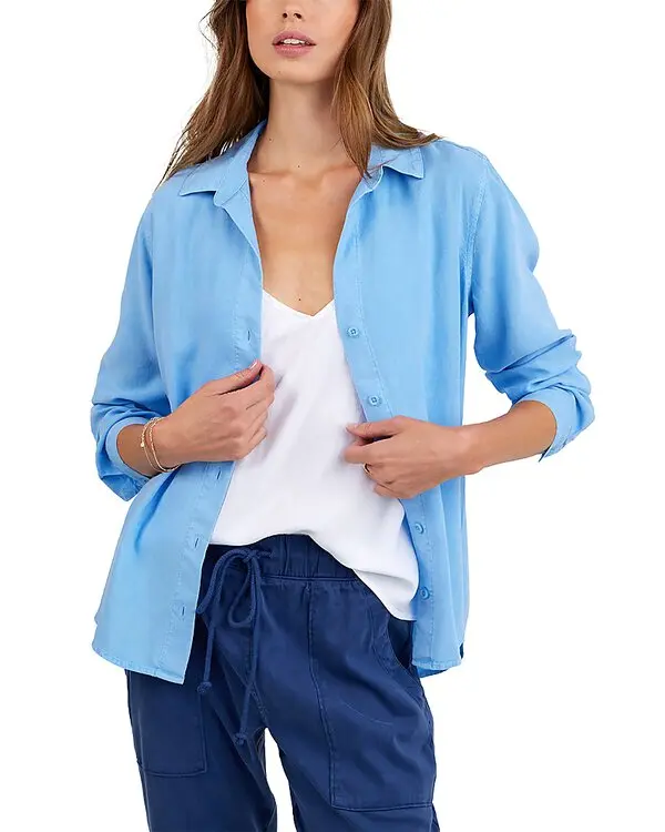 Bella Dahl Classic Button-down Shirt - Tidal Blue