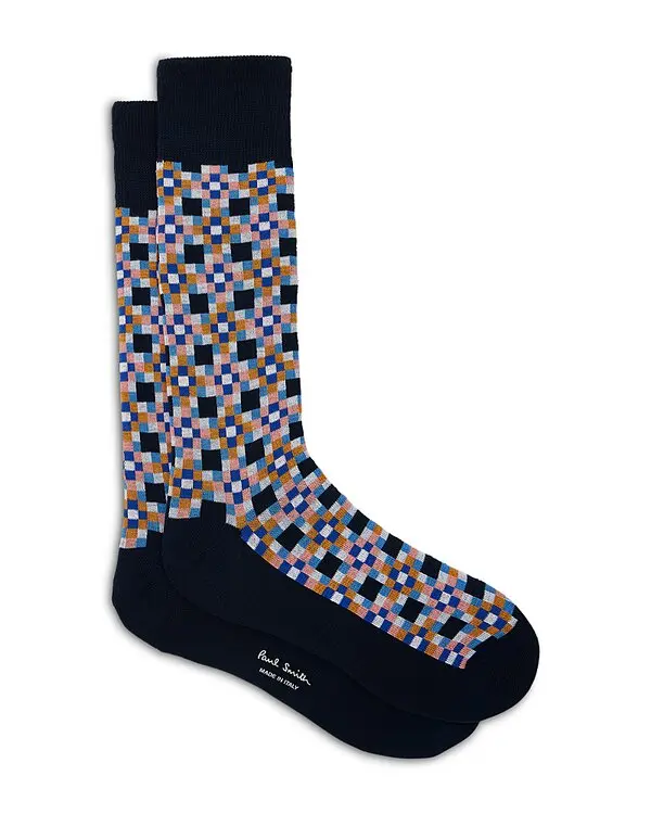 Paul Smith Tiles Crew Socks - Navy