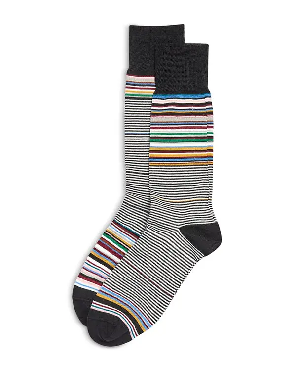 Paul Smith Odd Stripe Crew Socks - Black