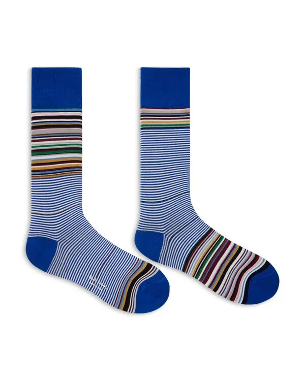 Paul Smith Odd Stripe Crew Socks - Cobalt