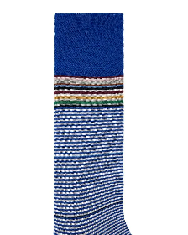 Paul Smith Odd Stripe Crew Socks - Cobalt