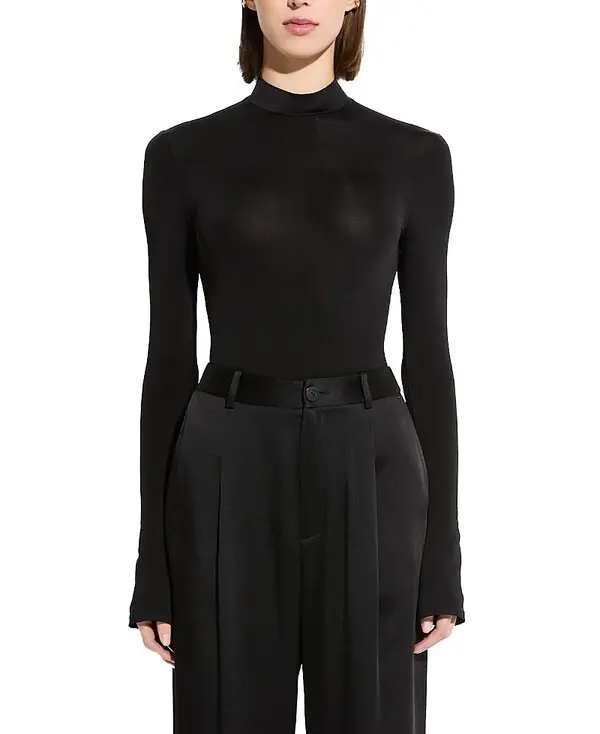 Lapointe Jersey Mock Neck Bodysuit - Black