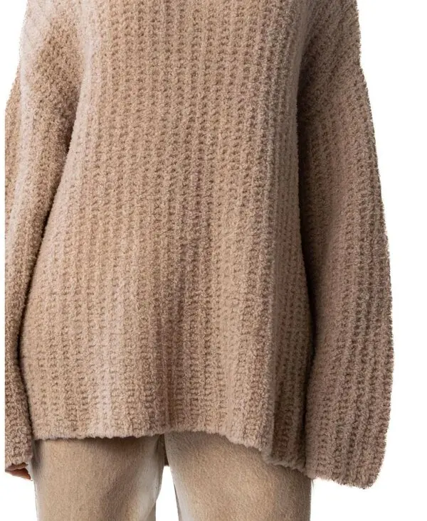 Lapointe Plush Boucle Oversized Crewneck Sweater