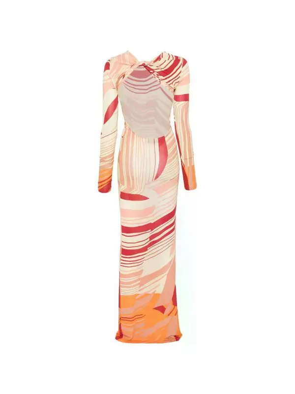Raquel Diniz Abstract-print Open-back Maxi Dress