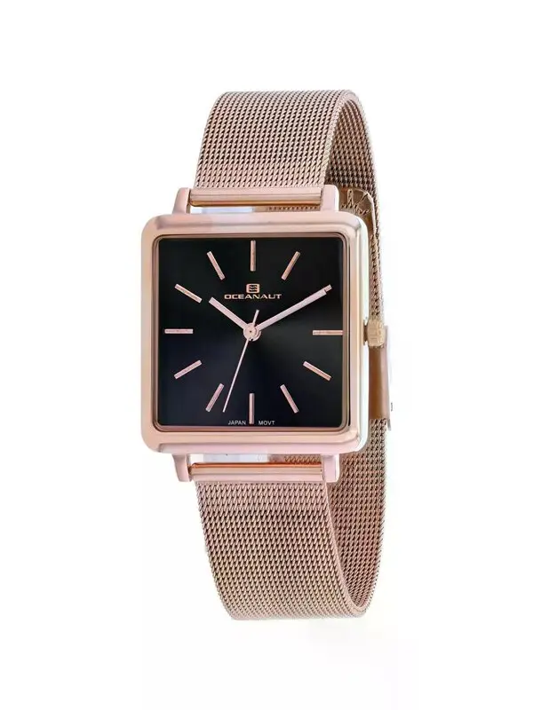 OCEANAUT Traditional Square Watch With Mesh Bracelet