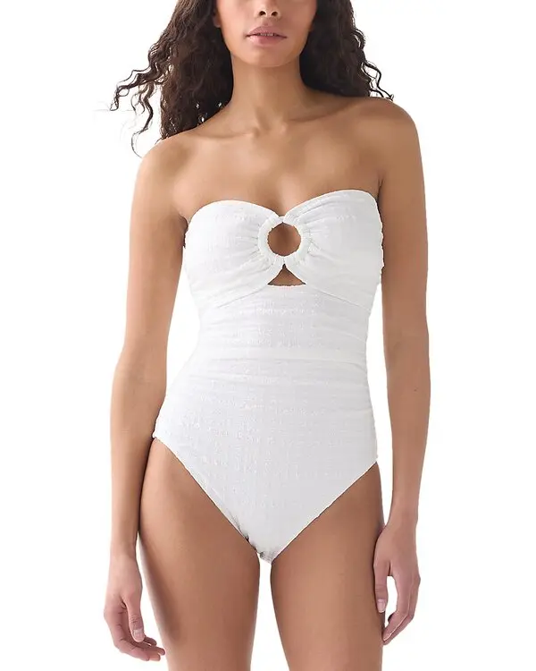 Kate Spade New York Ring Bandeau One Piece Swimsuit - White